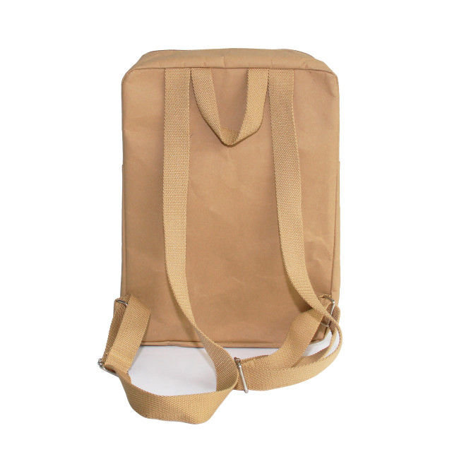 Carrying Washable Paper Backpack Simple Design Brown Kraft Paper Backpack
